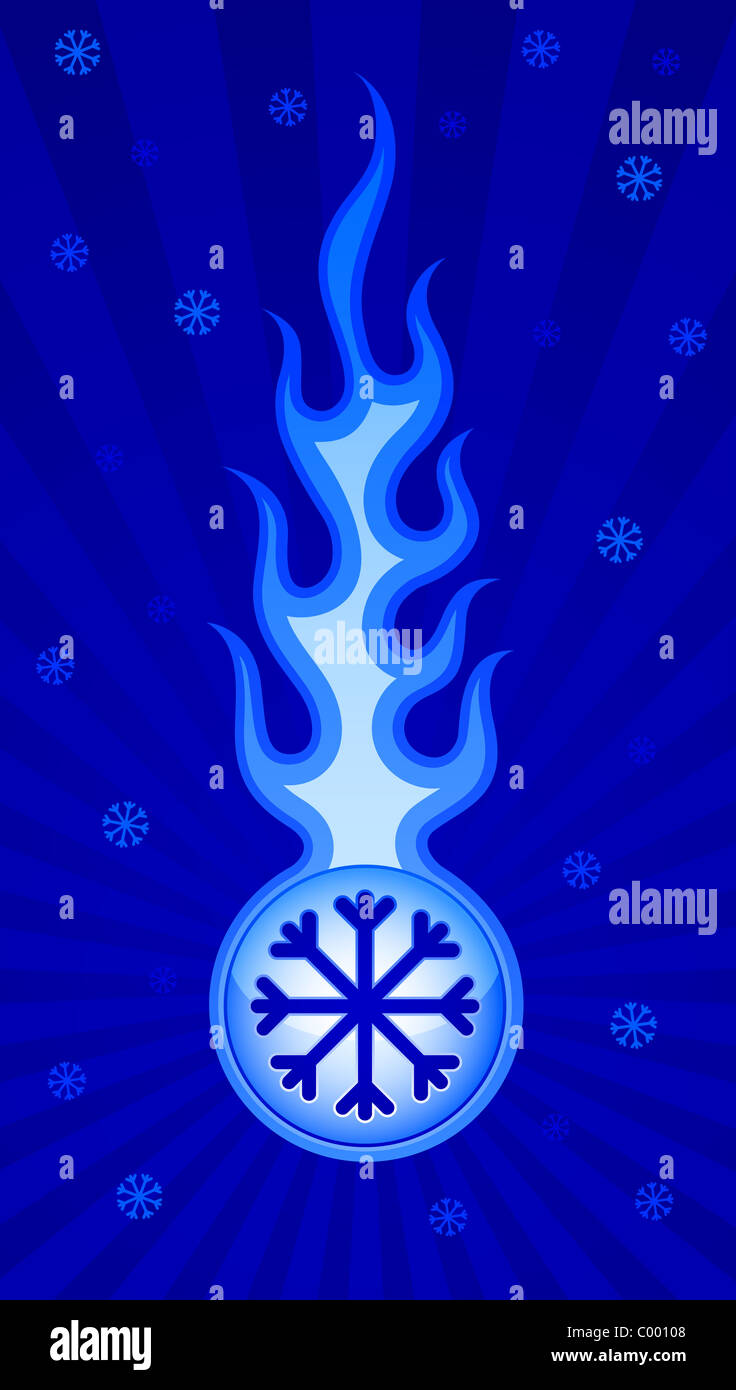 blue cold flame vector illustration Stock Photo - Alamy