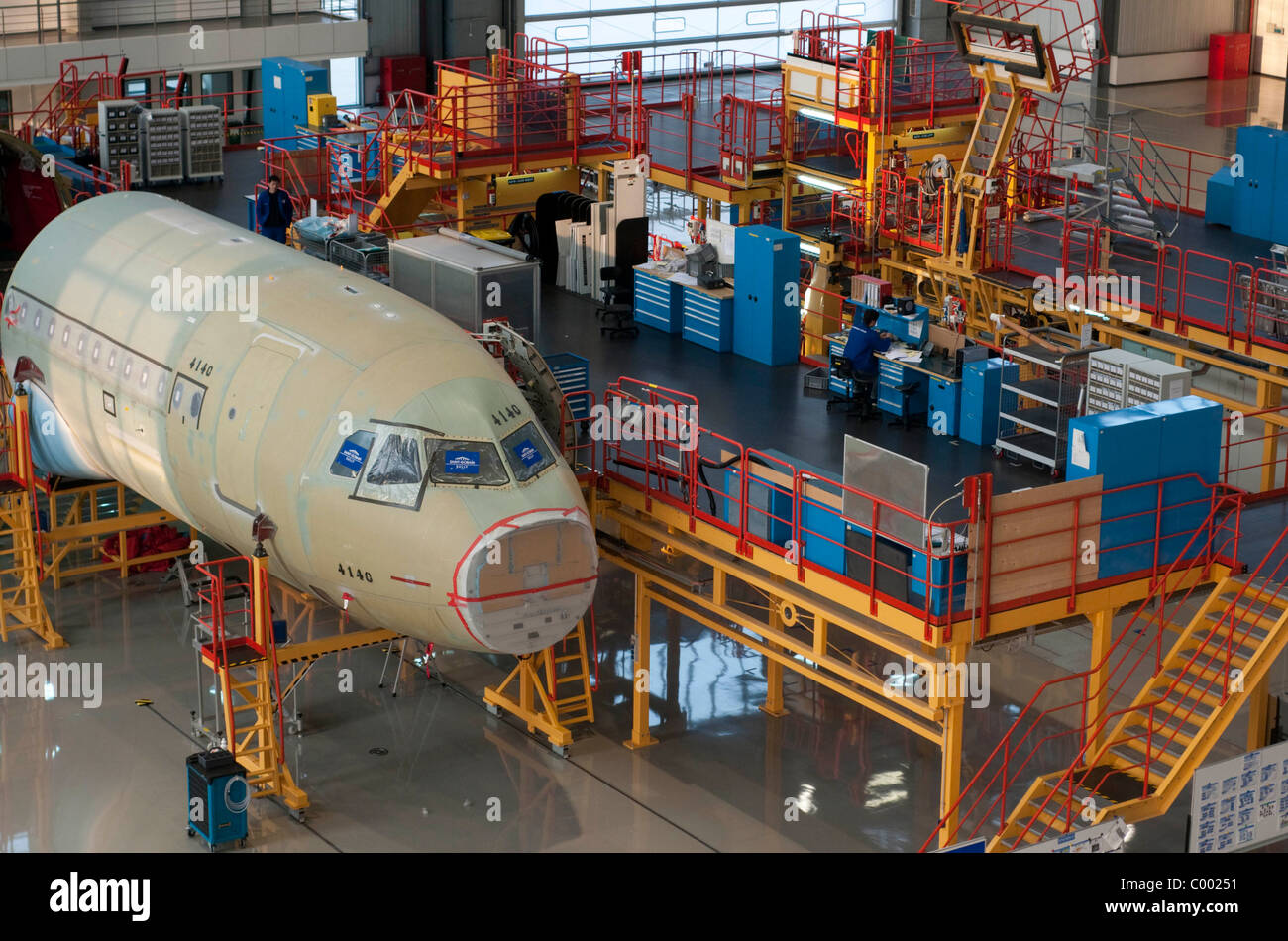 Airbus A320 and A321 are being assembled at the Airbus factory in Stock ...