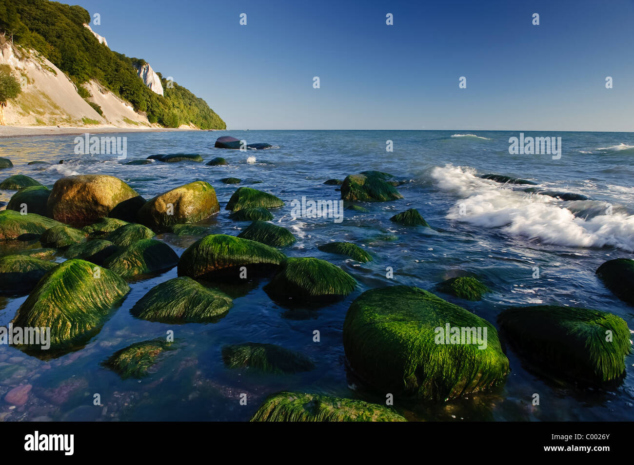 The famous chalk-cliffs at Ruegen Island, Baltic Sea Germany, Europe ...