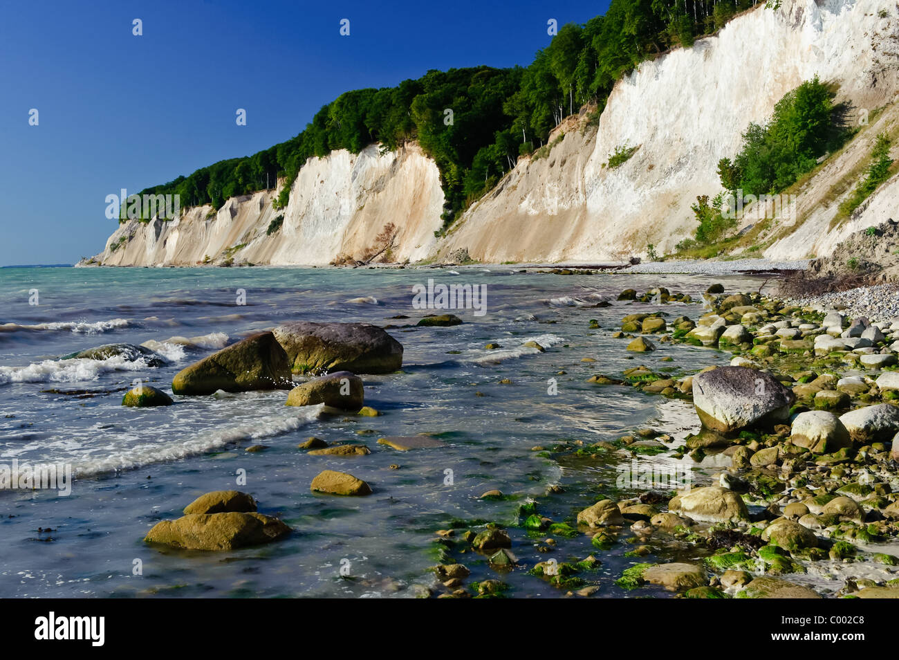 The famous chalk-cliffs at Ruegen Island, Baltic Sea Germany, Europe ...