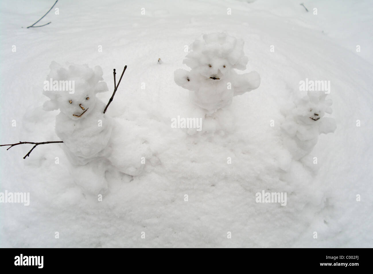 Snowmen on snow, Moscow, Russia Stock Photo - Alamy