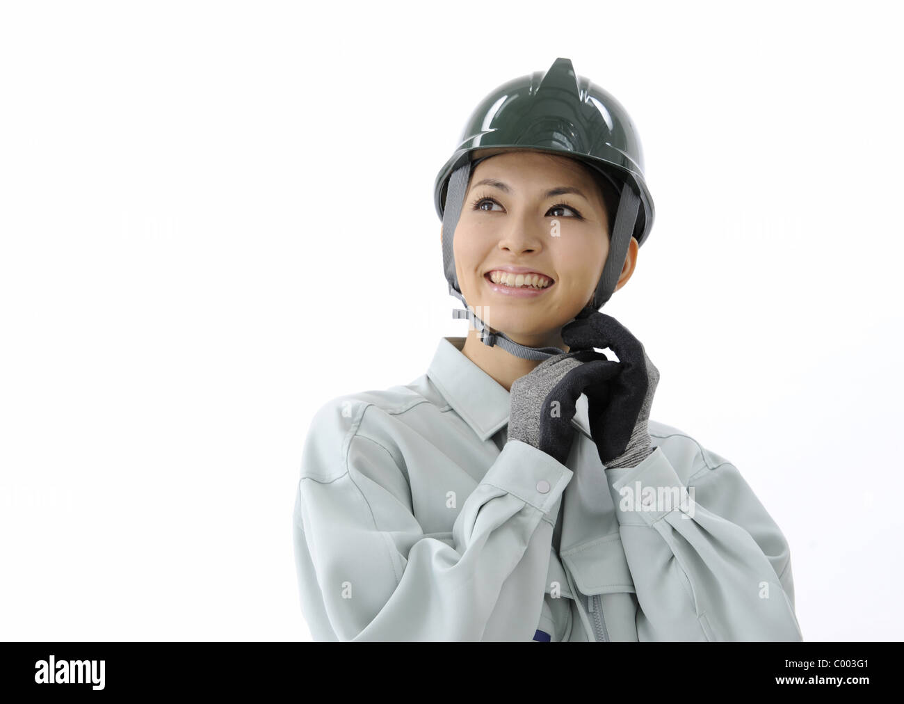 Construction worker preparing for work Stock Photo - Alamy