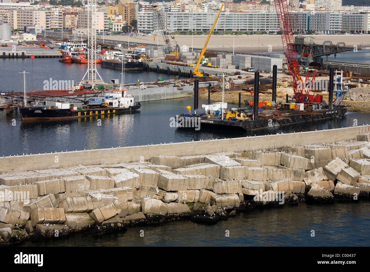 Construction, Port of Leixoes, Porto City, Portugal, Europe Stock Photo ...