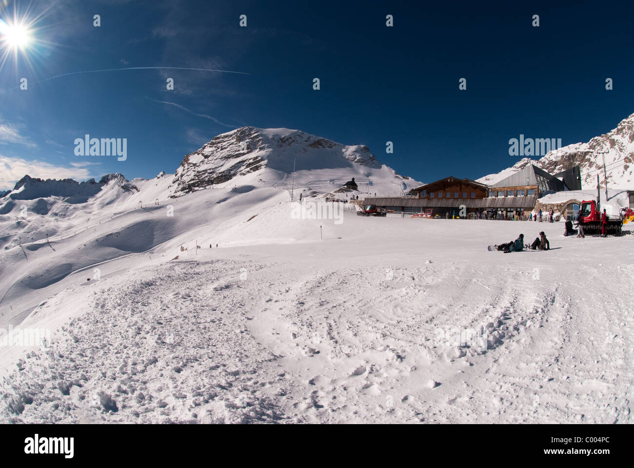 Winter landscape in the Zugspitze, Bavary, Germany. Highest Point in ...