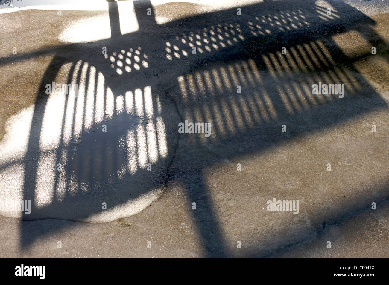 Shadow of bench Stock Photo - Alamy