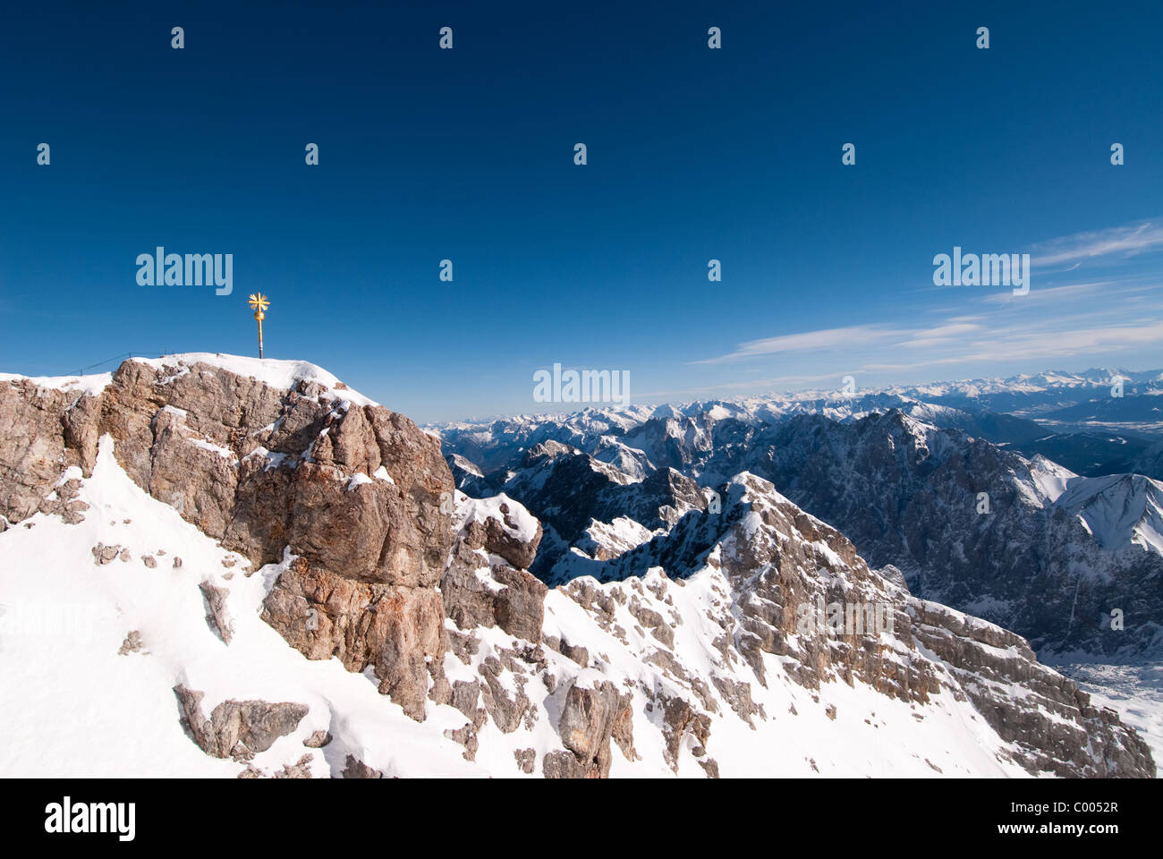 Winter landscape in the Zugspitze, Bavary, Germany. Highest Point in ...