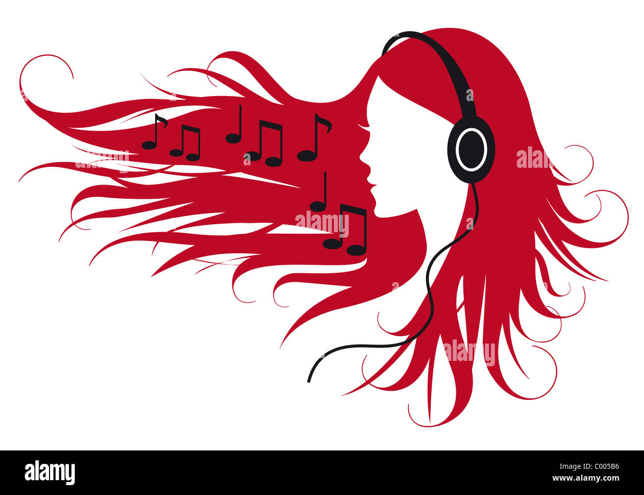 Girl Listening To Music Silhouette