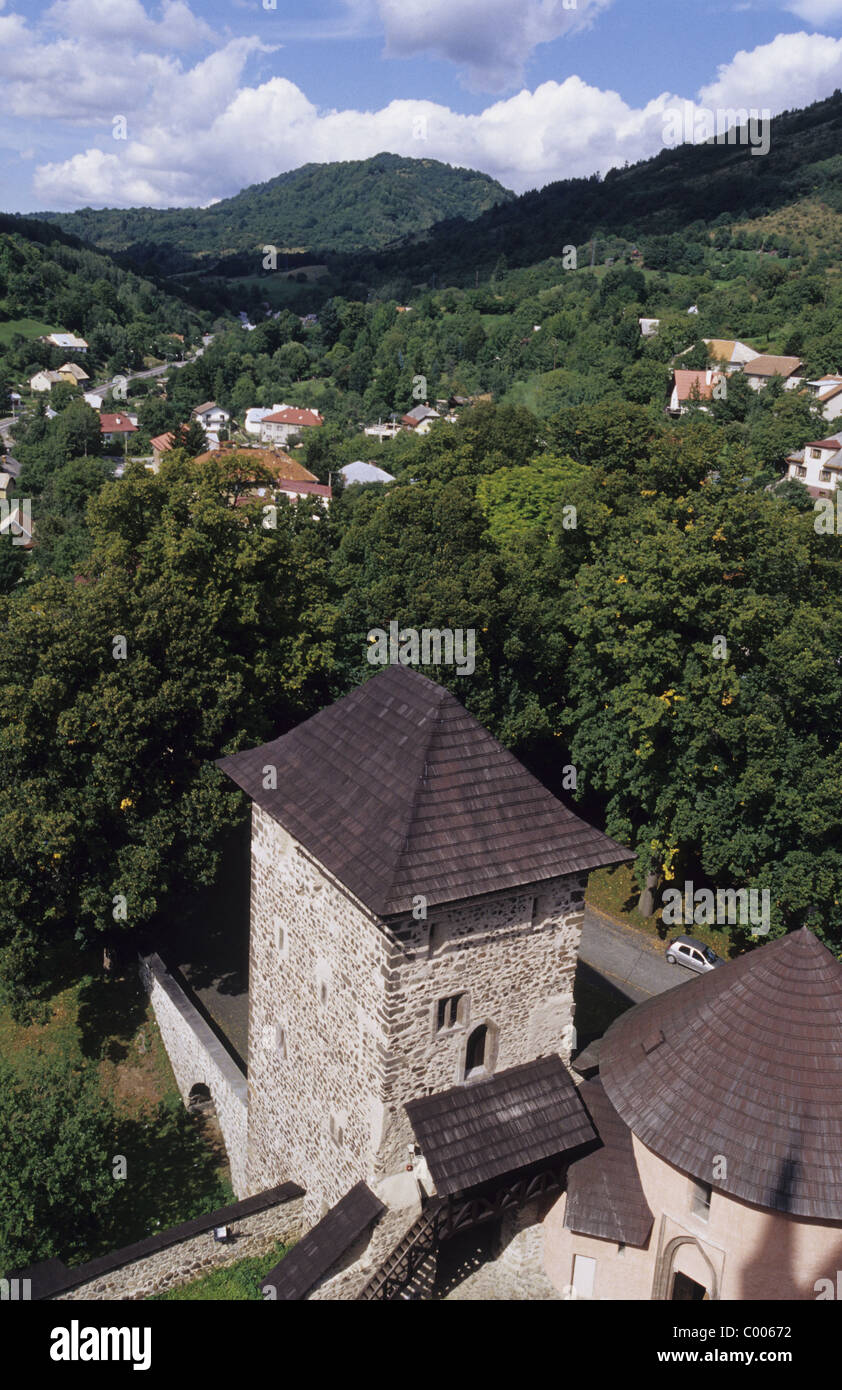 View of the medieval mining town Kremnica in Slovakia from the historic ...