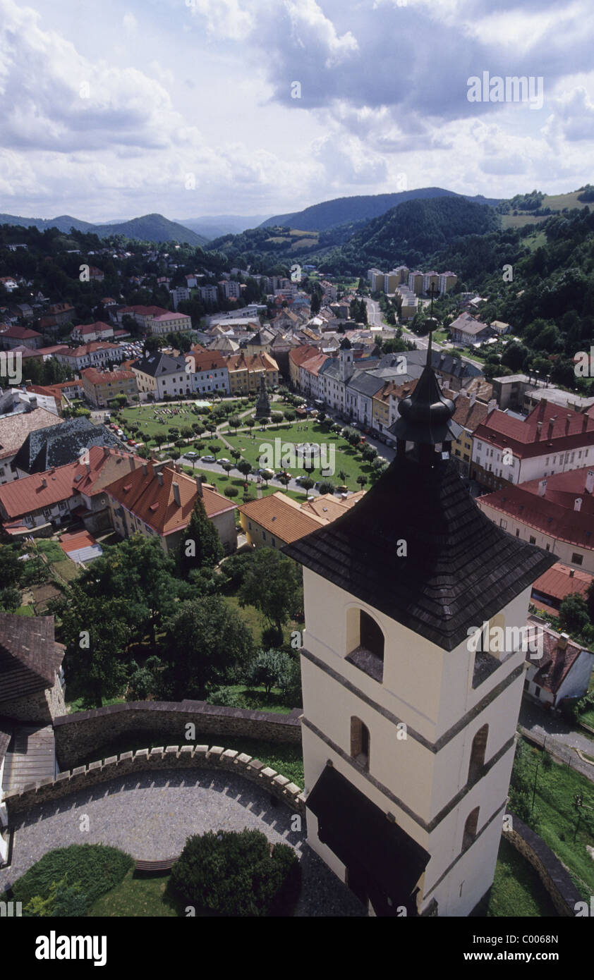 View of the medieval mining town Kremnica in Slovakia from the historic ...