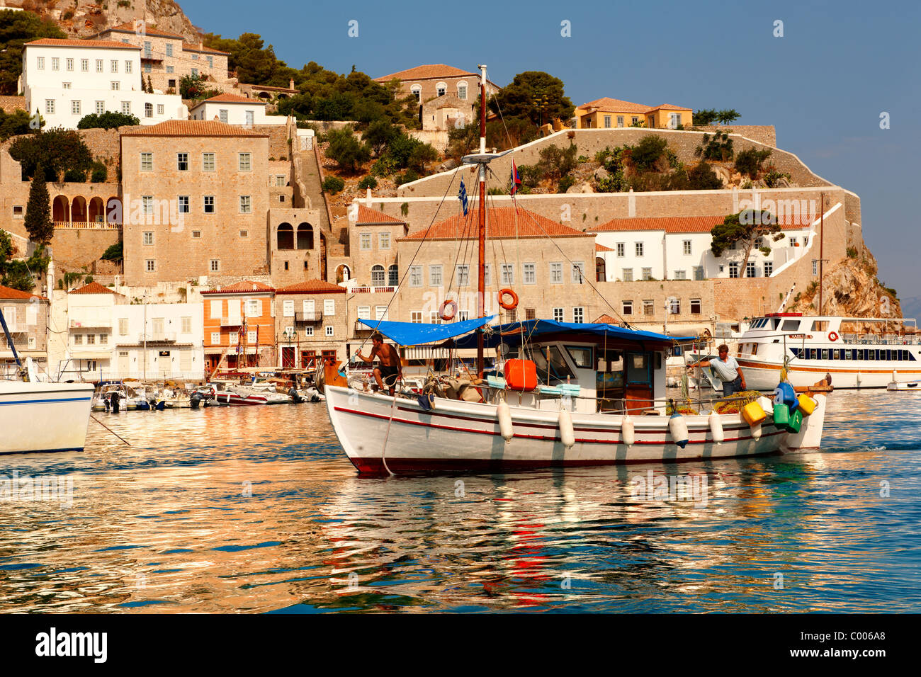 The historic port of Hydra, Greek Saronic Islands Stock Photo - Alamy