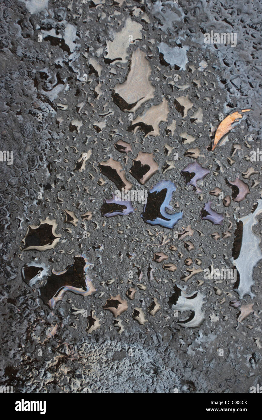 oil on road Stock Photo - Alamy