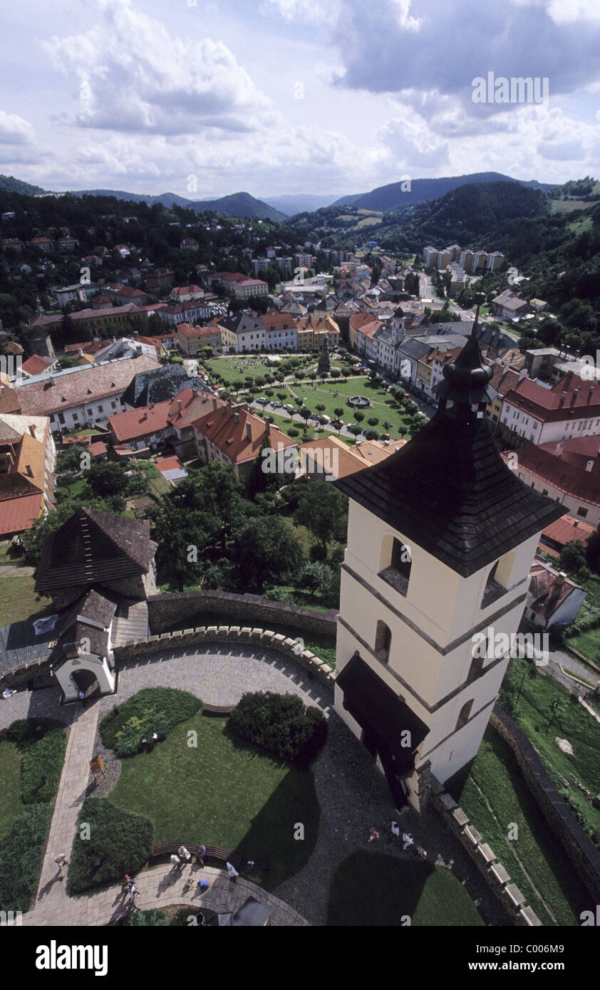 View of the medieval mining town Kremnica in Slovakia from the historic ...