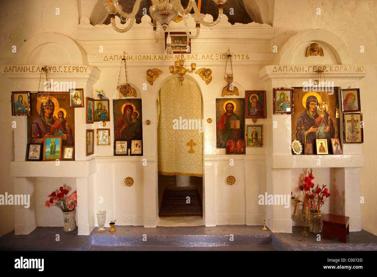 Interior of the the 17th Century Byzantine Greek Orthodox Monastery of ...