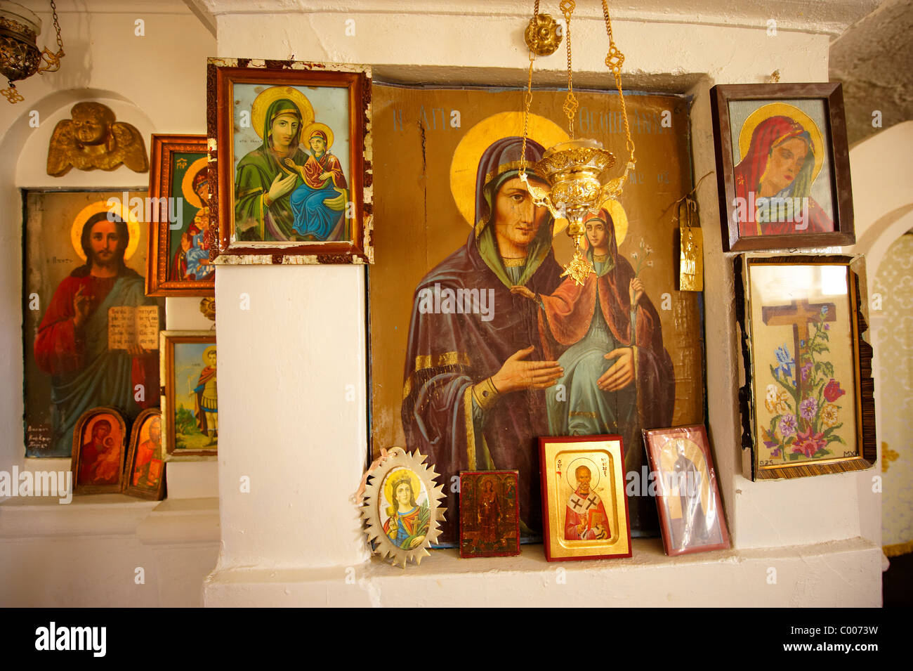 Interior of the the 17th Century Byzantine Greek Orthodox Monastery of ...