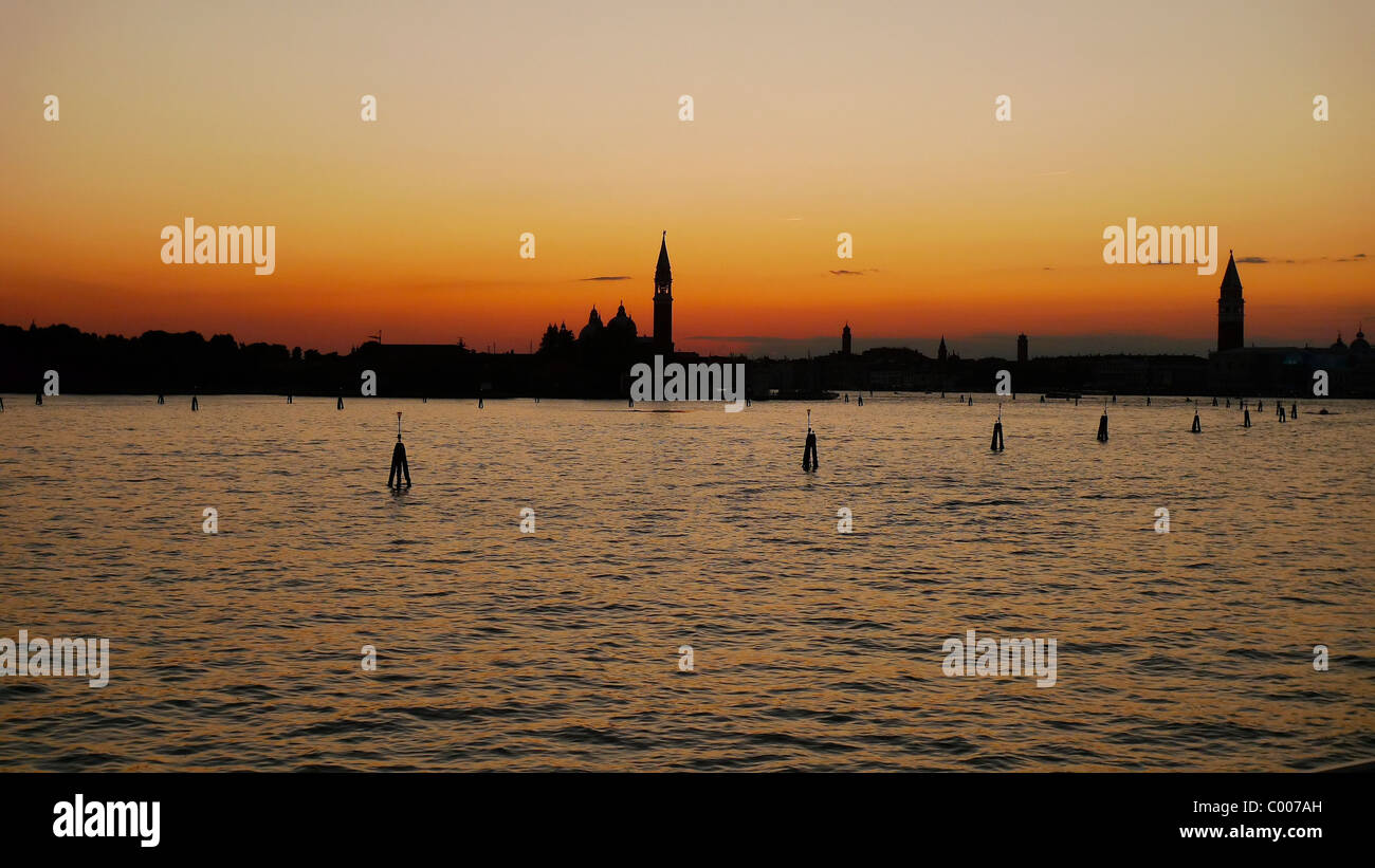 Venice lagoon sunset Stock Photo - Alamy