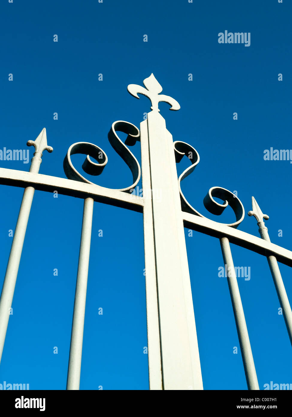 Old traditional painted metal gates - France Stock Photo - Alamy