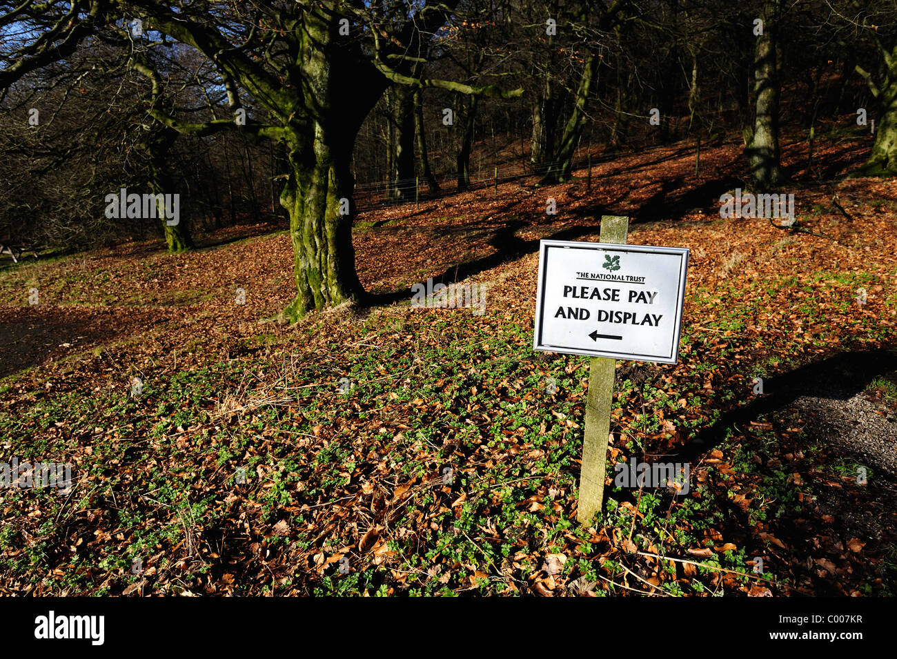 national trust pay and display sign mam tor derbyshire england uk Stock ...
