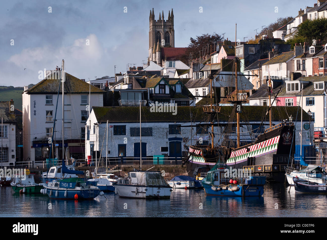 Morning at Brixham harbour Stock Photo - Alamy