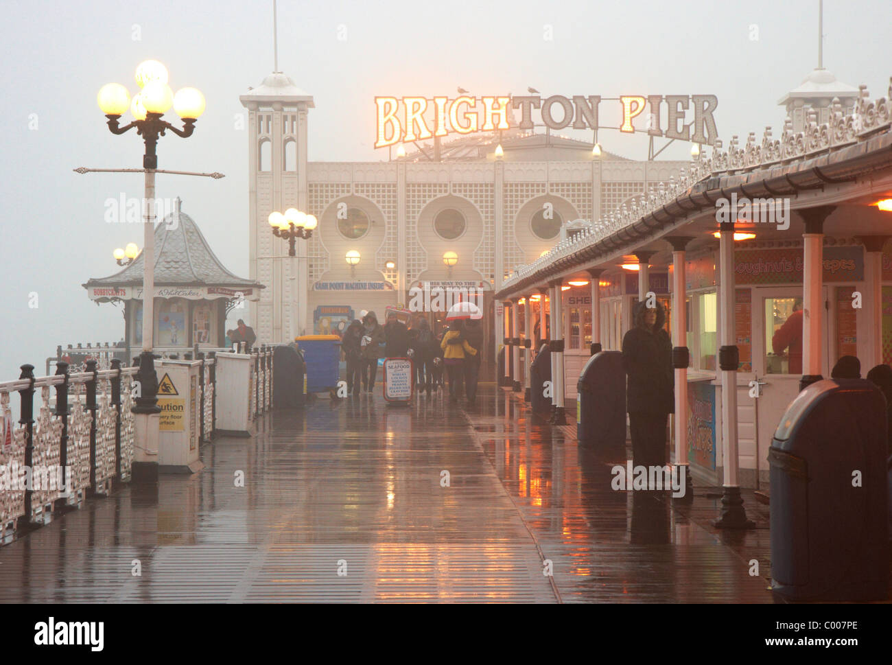 Wet day on Brightons west pier Stock Photo - Alamy