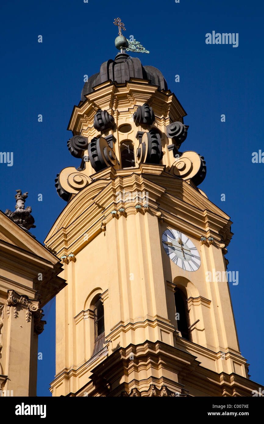 Tower on the Theatinerkirche, Odeonsplatz, Munich Stock Photo - Alamy