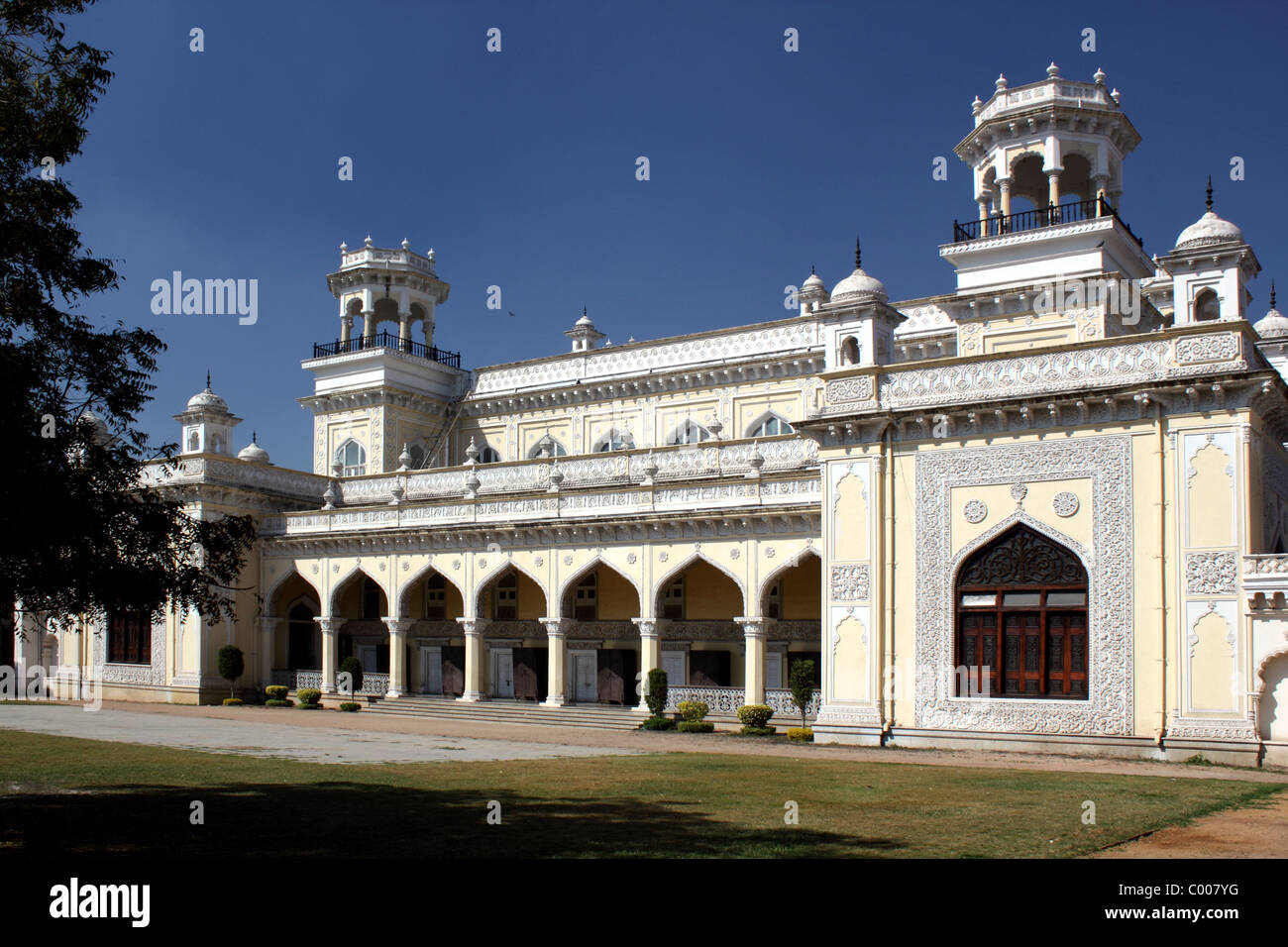 Landscape view of part of Chowmahalla Palace Hyderabad with blue sky ...