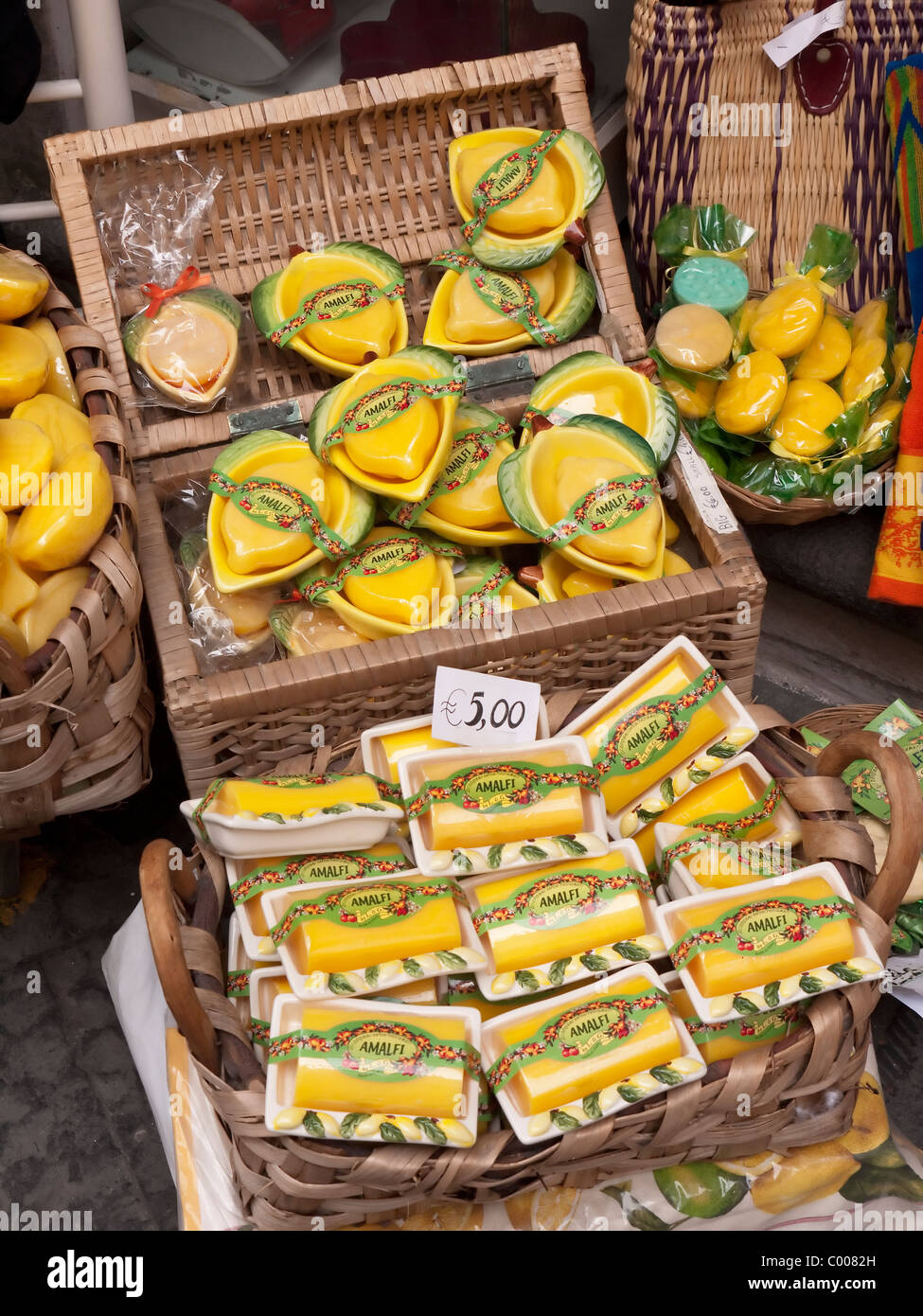 Lemon Soap on sale in the Town of Amalfi in Campania in Southern Italy ...