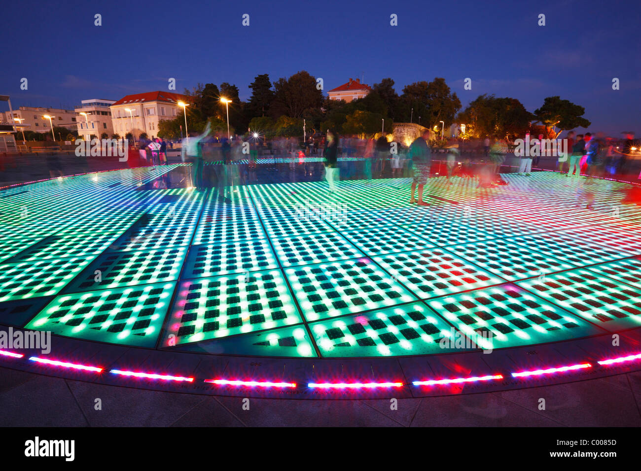 Zadar night, Greetings to the Sun, Croatia, Adriatic, Europe Stock ...