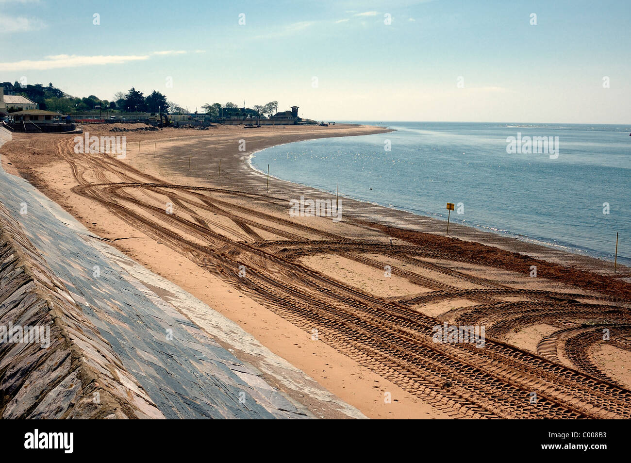 newly erected sea defences exmouth england uk Stock Photo - Alamy