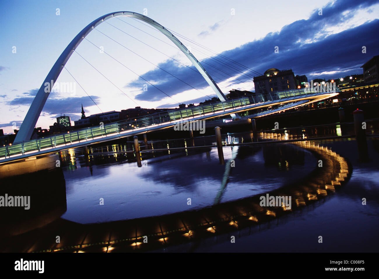 Winking Eye Bridge At Night Stock Photo - Alamy