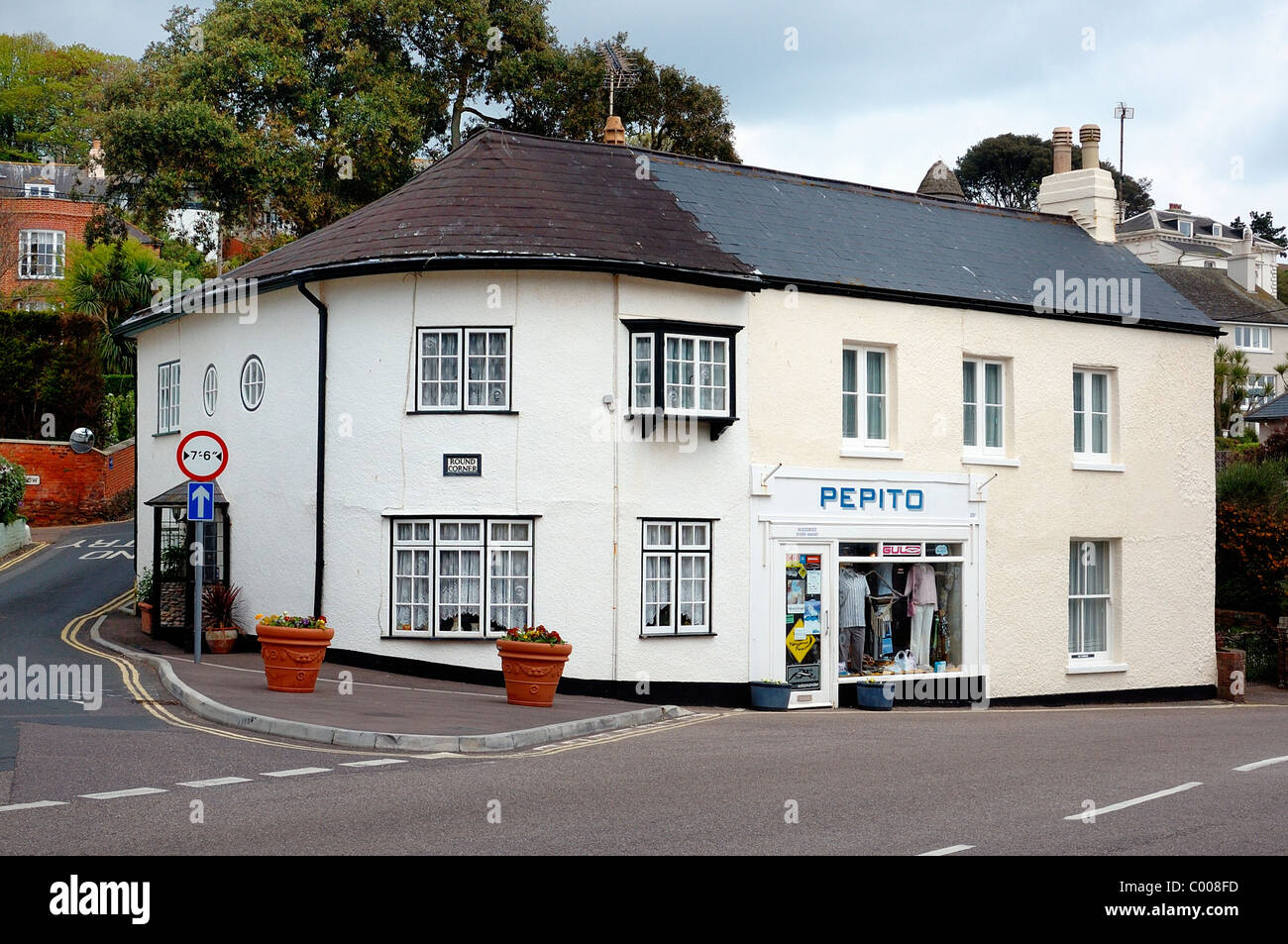 round corner budleigh salterton devon england uk Stock Photo - Alamy