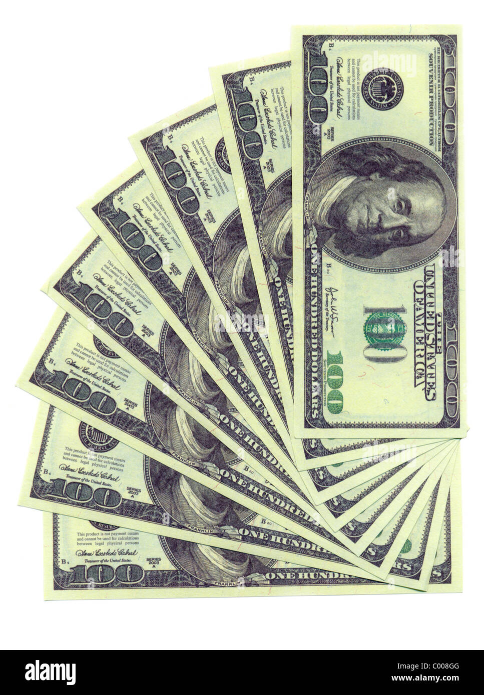 one Dollars denominations isolated on a white background close up Stock ...