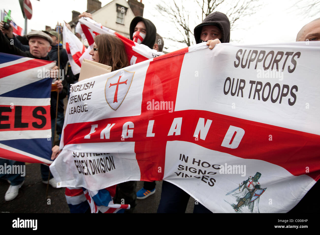 Supporters of the English Defence League known or EDL held a rally in ...