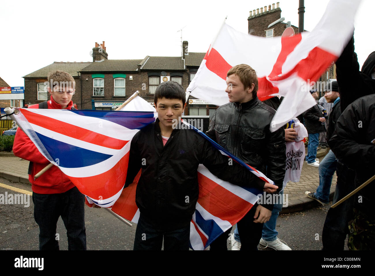 Supporters of the English Defence League known or EDL held a rally in ...