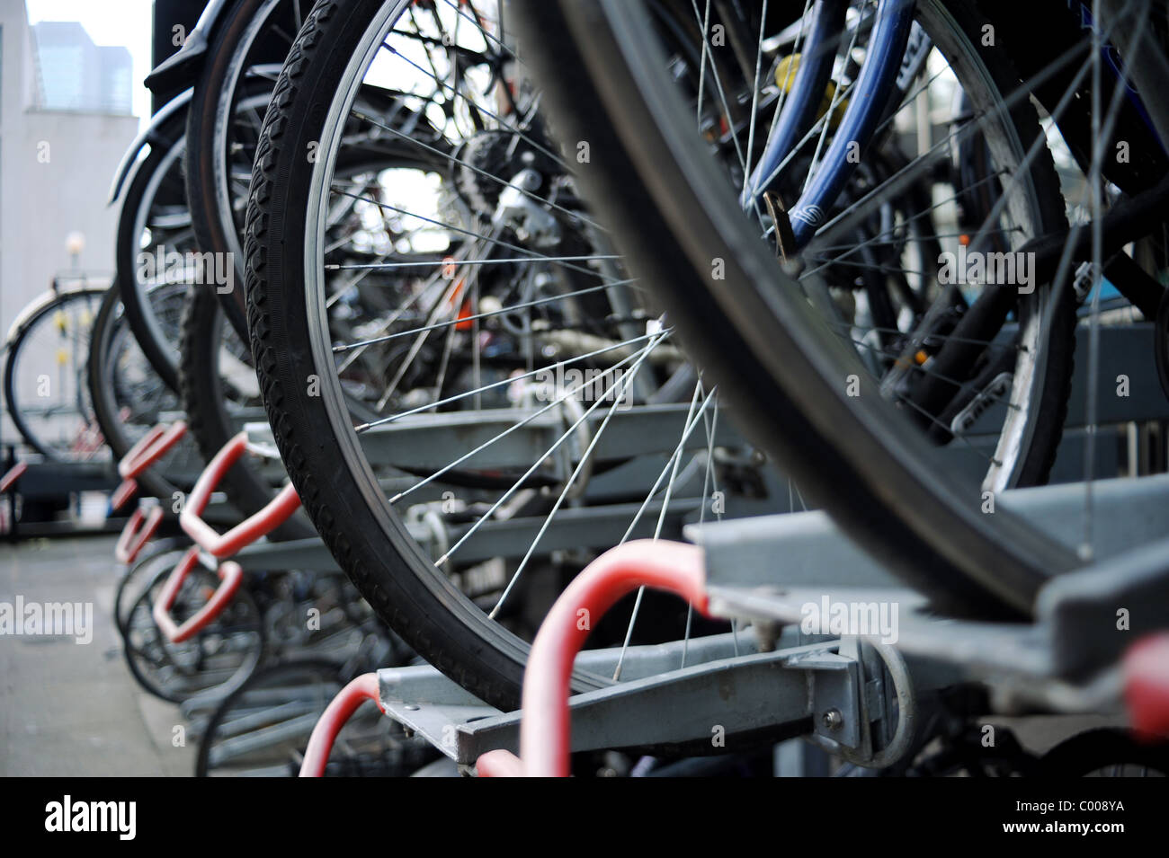 Bike rack ouside Euston Underground Station, London Stock Photo - Alamy