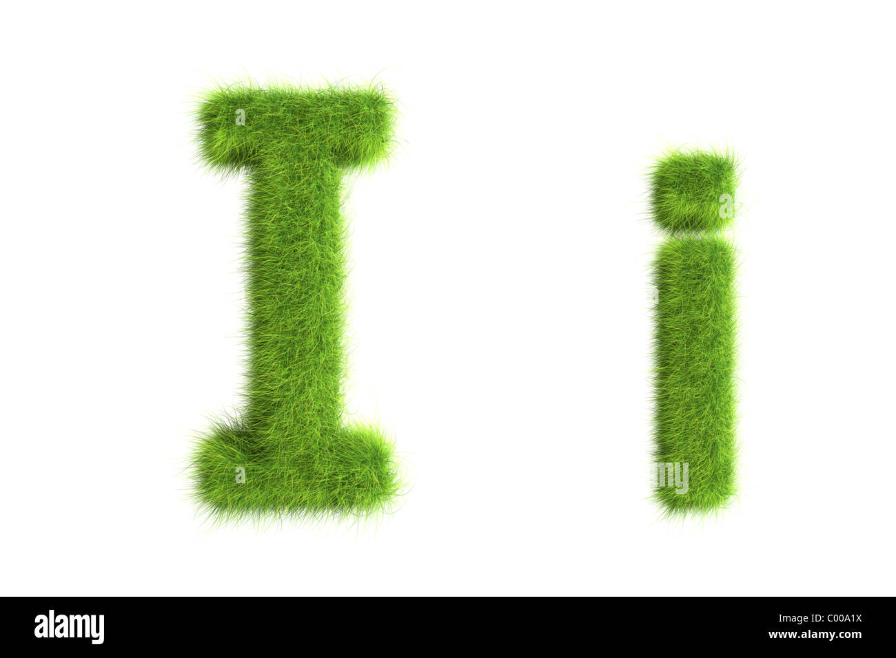 Grass letters, upper and lowercase Stock Photo - Alamy