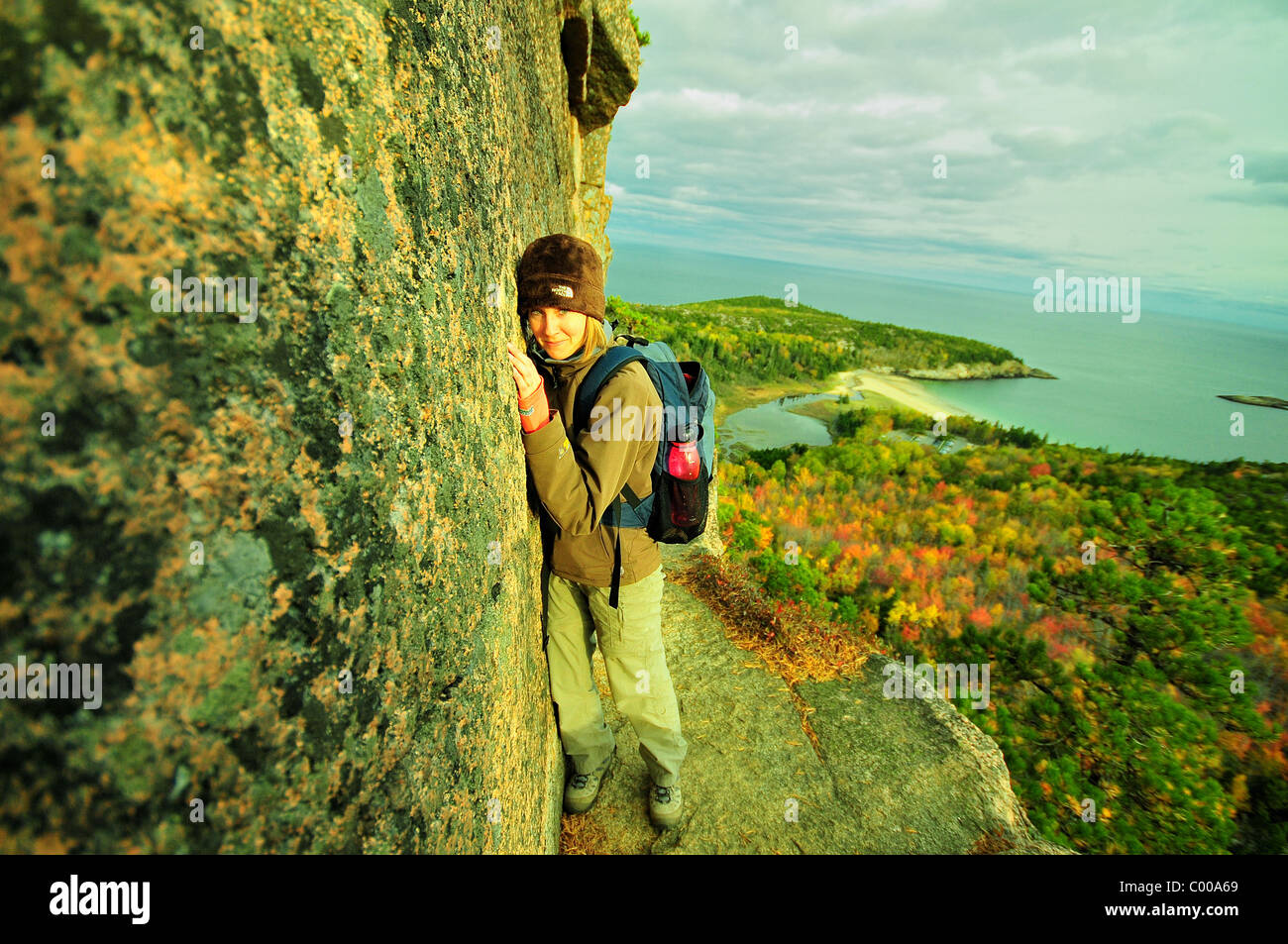 On the Bee Hive Trail at Acadia National Park in Maine Stock Photo - Alamy
