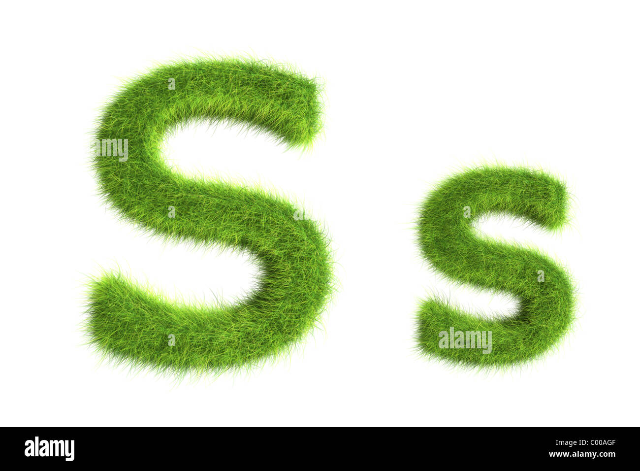 Grass letters, upper and lowercase Stock Photo - Alamy