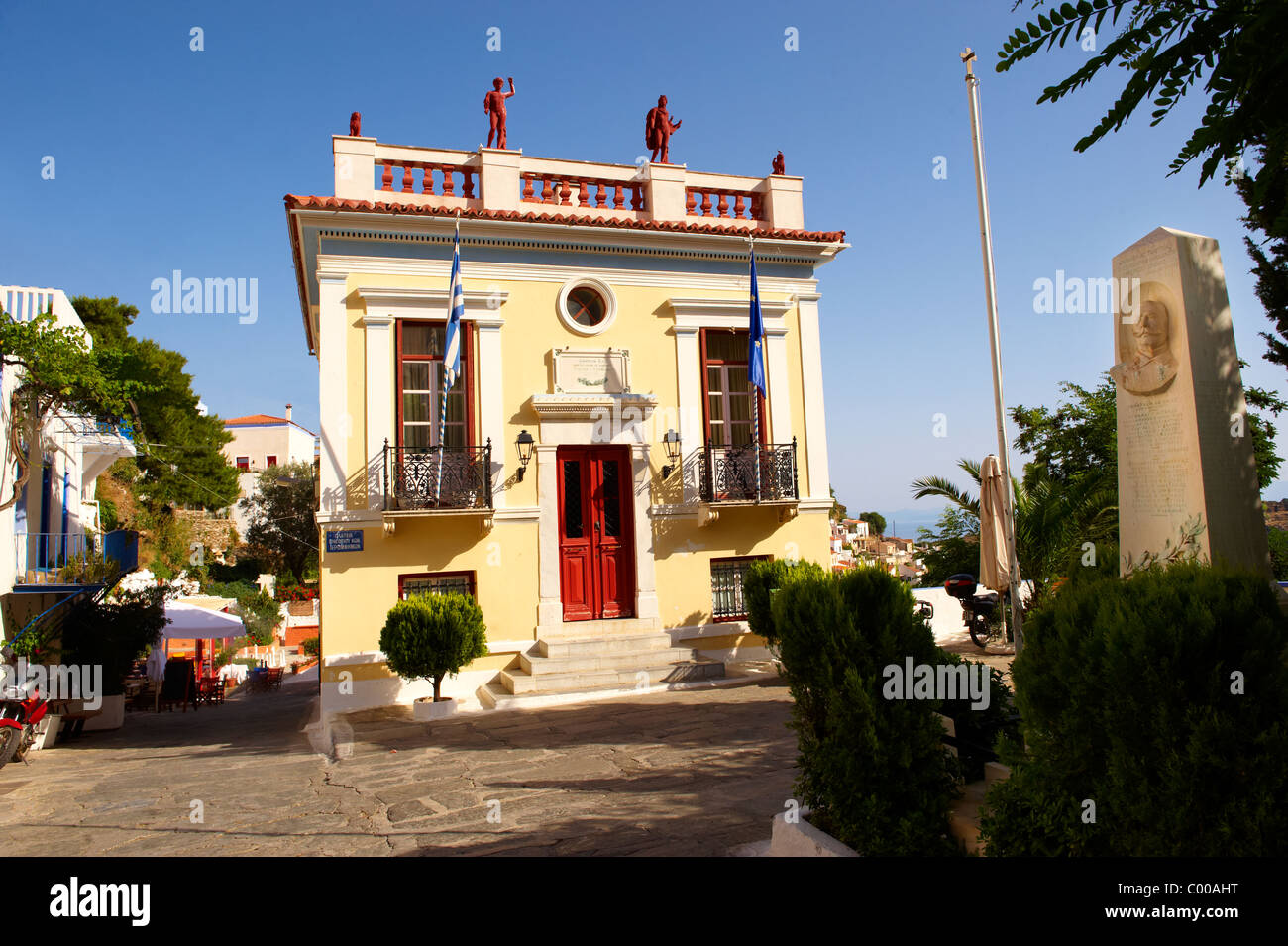 Neo Classical Town Hall of Ioulis (Chora) administrative centre town of ...