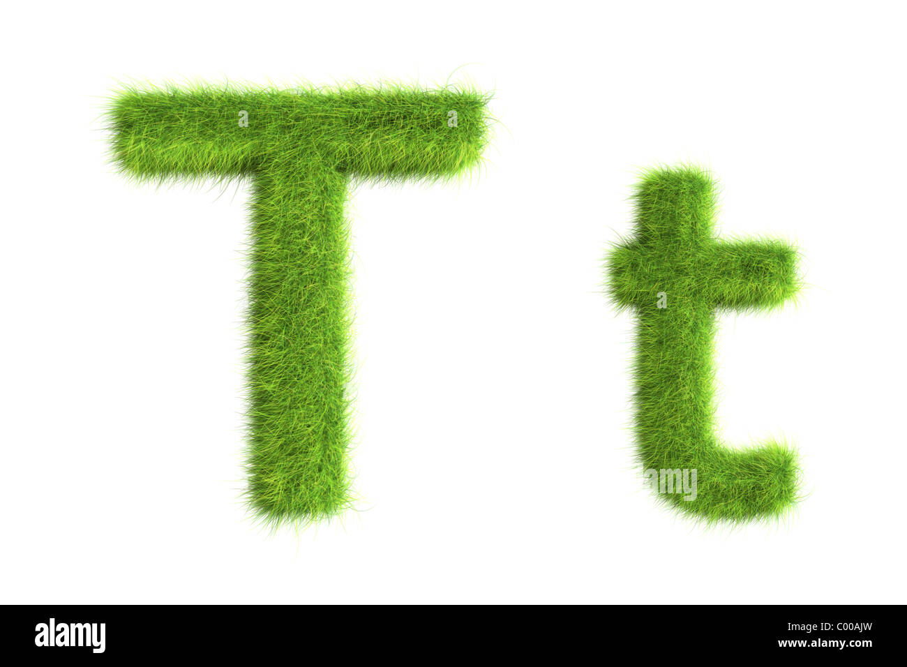 Grass letters, upper and lowercase Stock Photo - Alamy