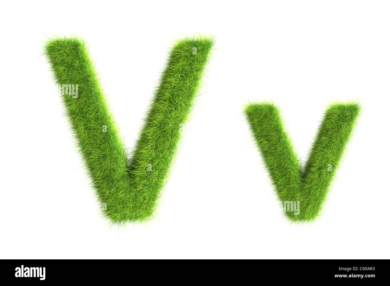 Grass letters, upper and lowercase Stock Photo - Alamy