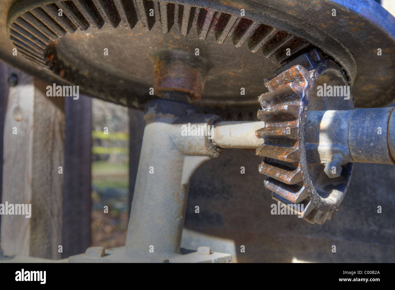 Subtle high dynamic range image of a bevel gear mechanism Stock Photo ...