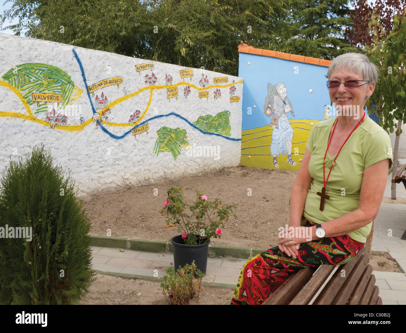 Camino de Santiago pilgrim at Albergue Puente Duero, Spain Stock Photo ...