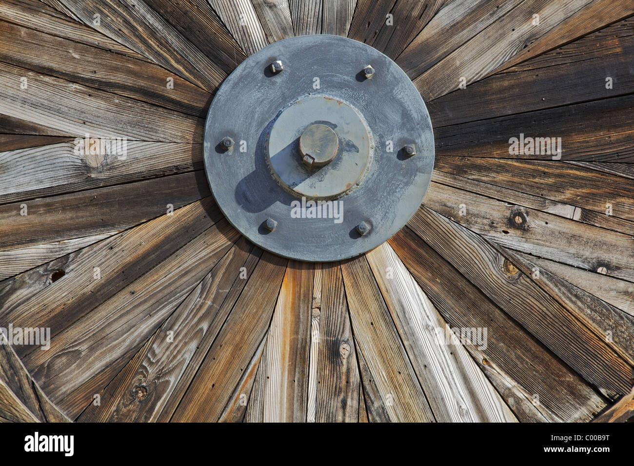 Old gold mining water wheel mad of wood and metal Stock Photo - Alamy