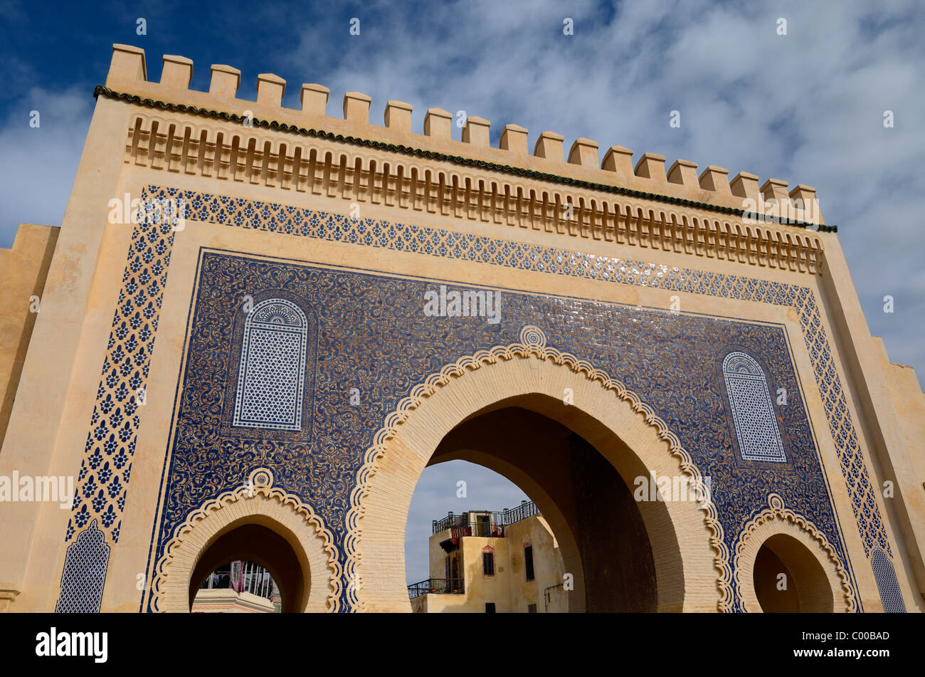 Bab Boujeloud in Fes el Bali medina Fez Morocco known as the Blue Gate ...