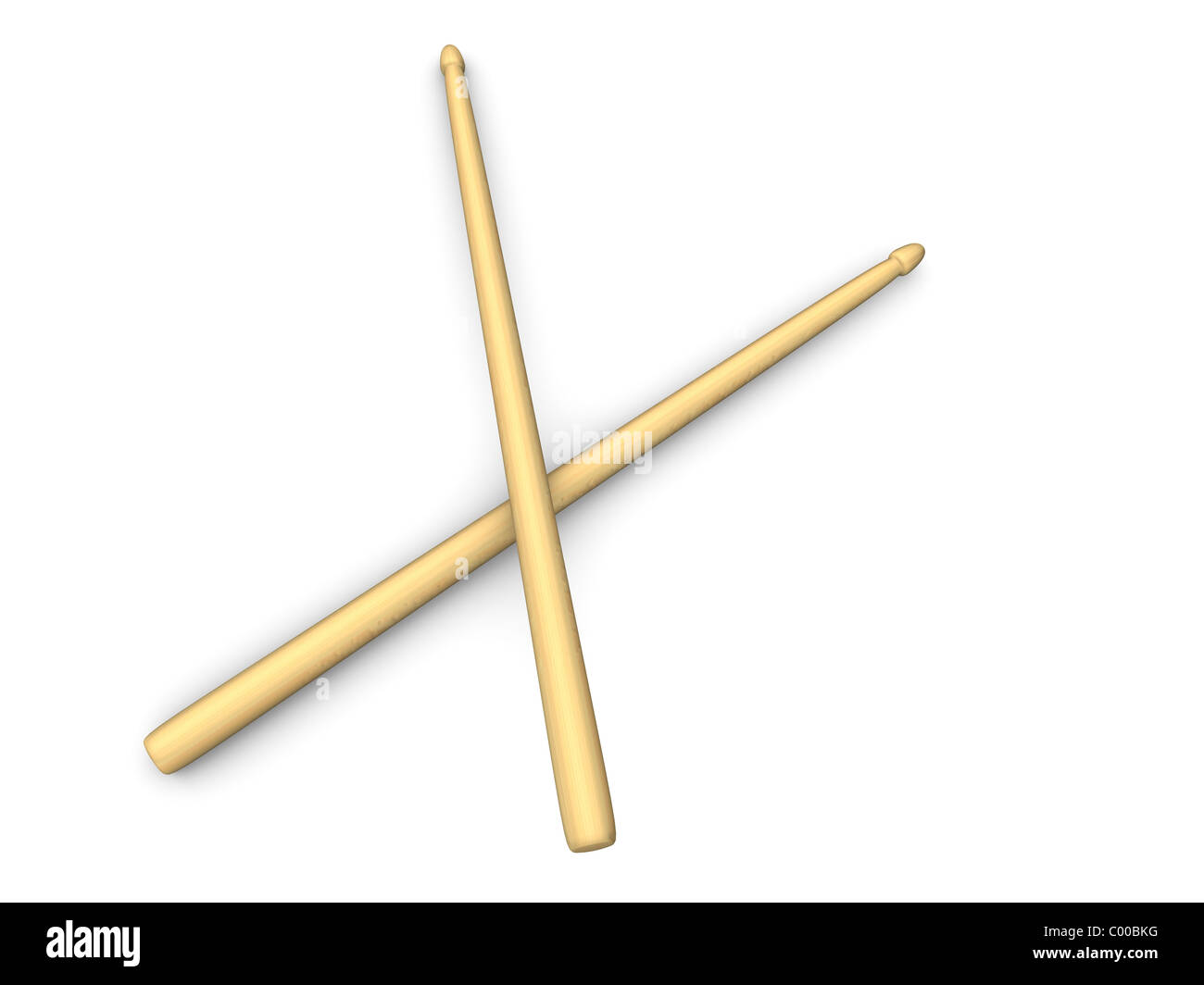 Musical instrument; drumsticks. Isolated on white background Stock ...