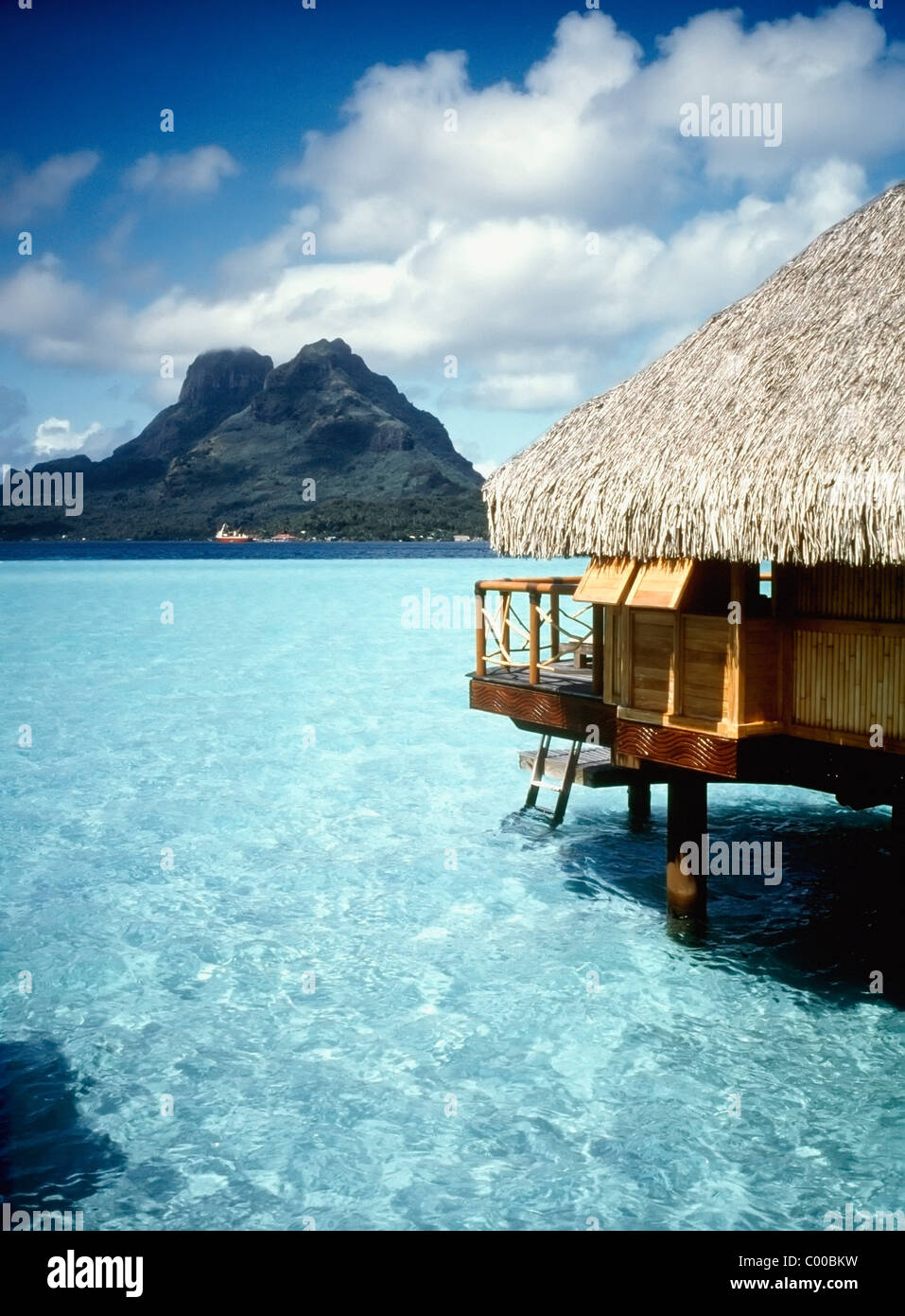 Wooden Hut In Lagoon Stock Photo - Alamy