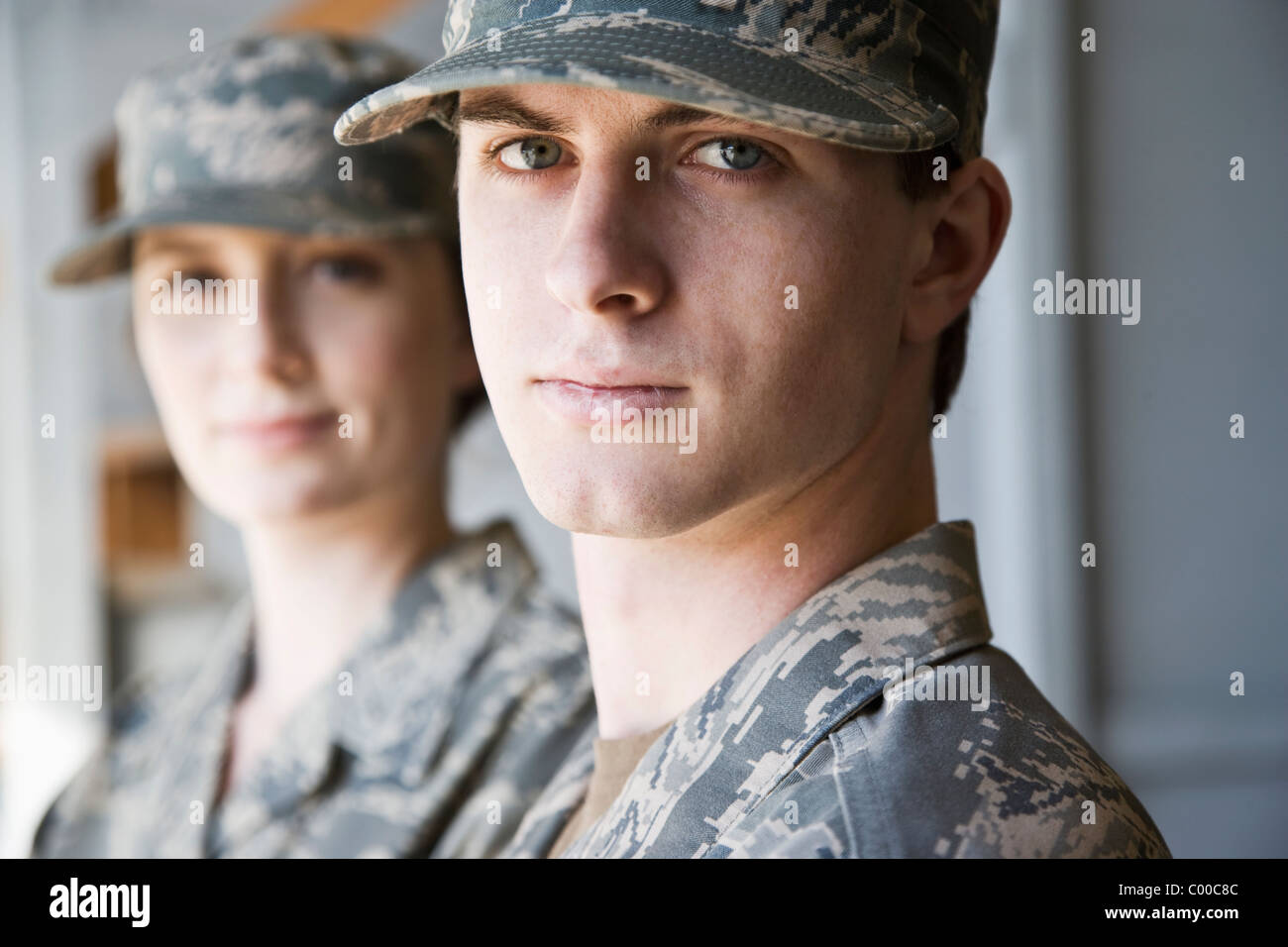 American soldier in army combat uniform Stock Photo - Alamy