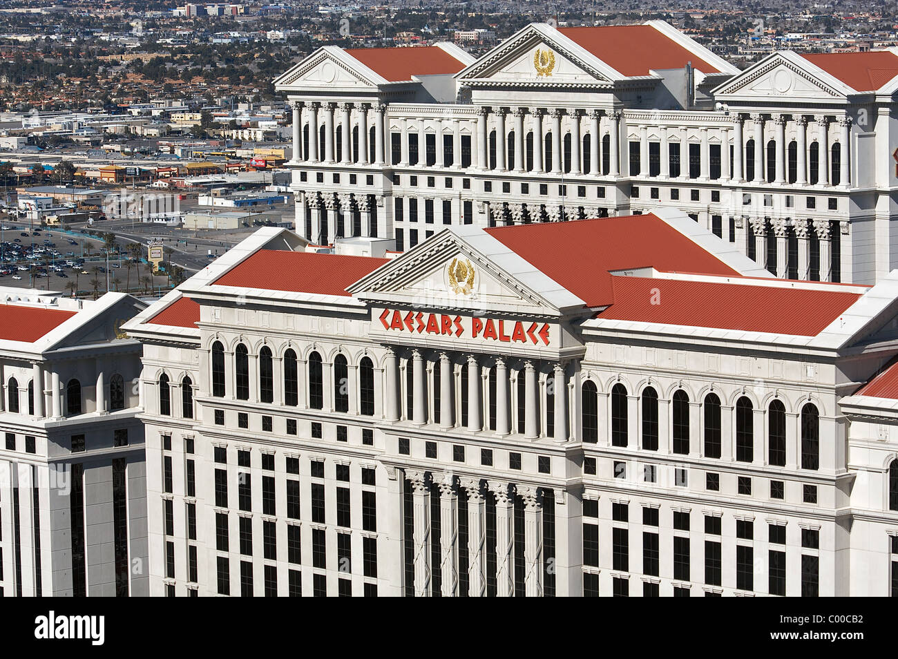 Detail of Cesars Palace Hotel and Casino in Las Vegas Stock Photo ...