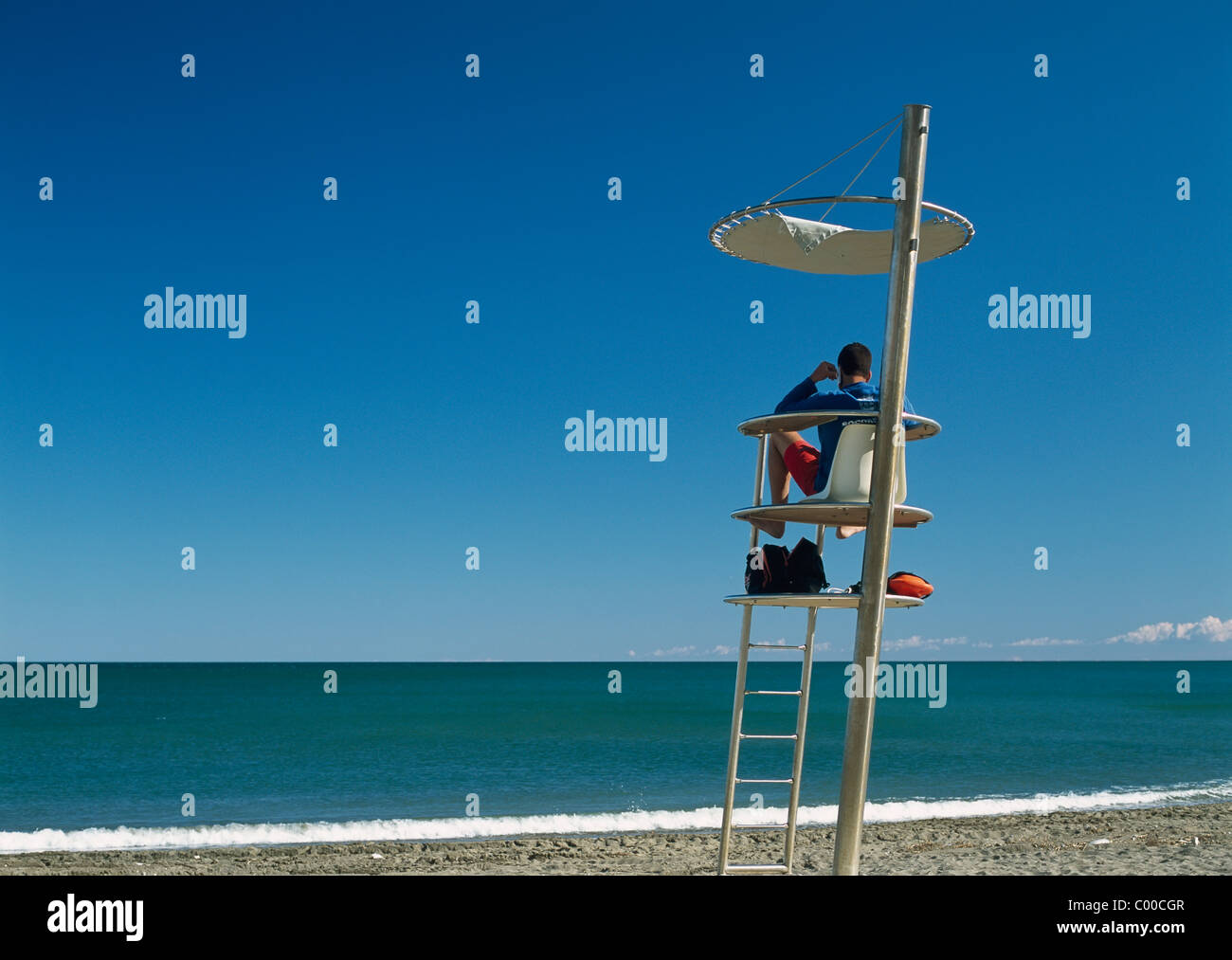 Tower lifeguard beach hi-res stock photography and images - Alamy