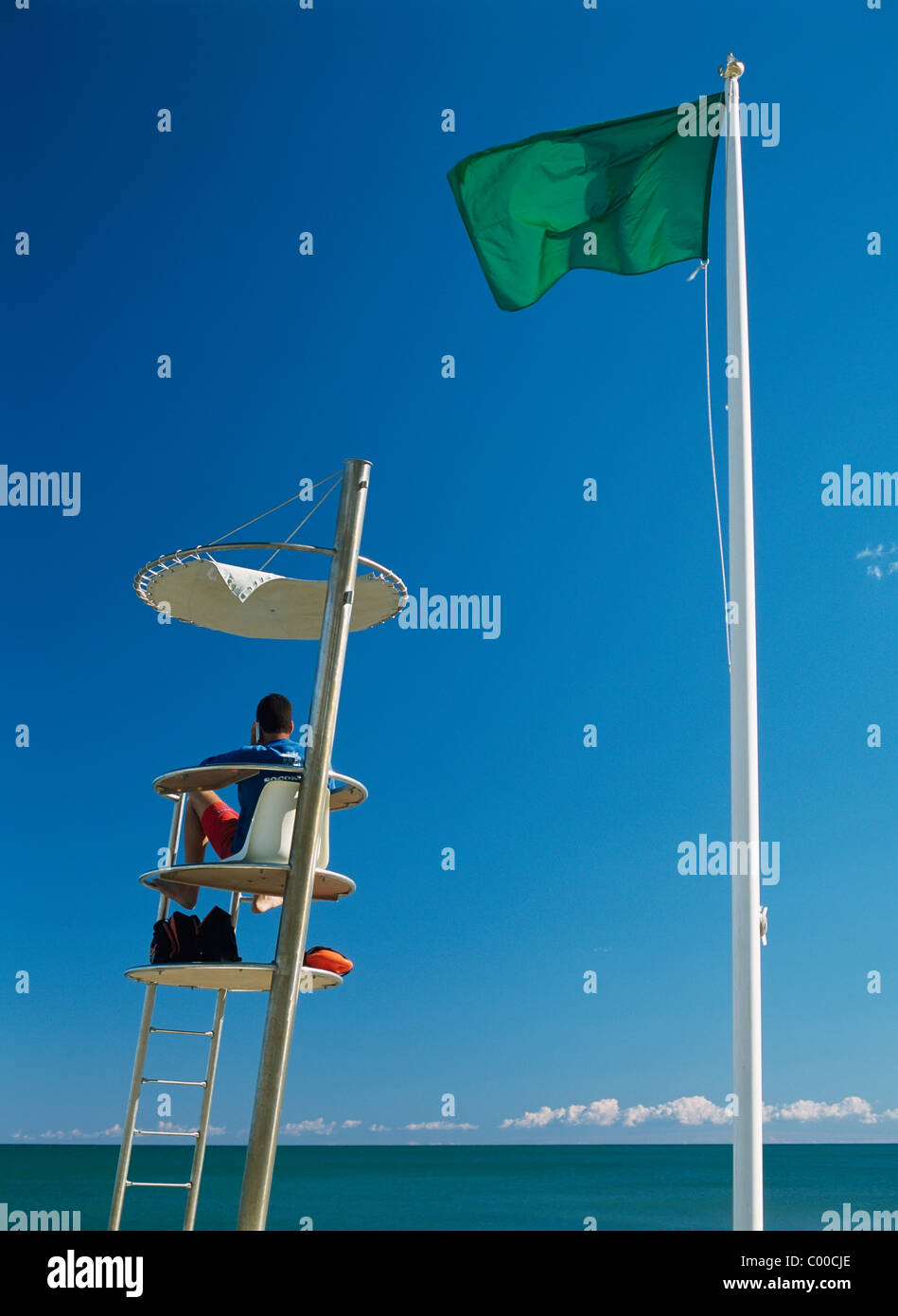 Lifeguard spain green flag beach hi-res stock photography and images ...